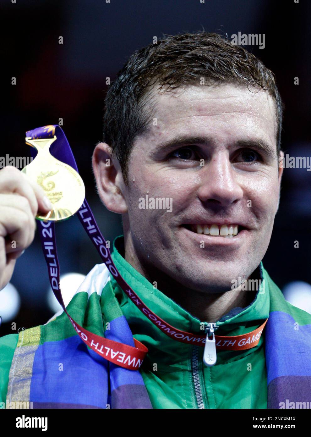 Eamonn O'Kane of Northern Ireland poses with his gold for the Middle ...