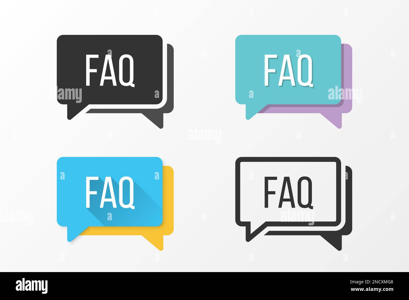 Set of FAQ icons in different styles Stock Vector Image & Art - Alamy