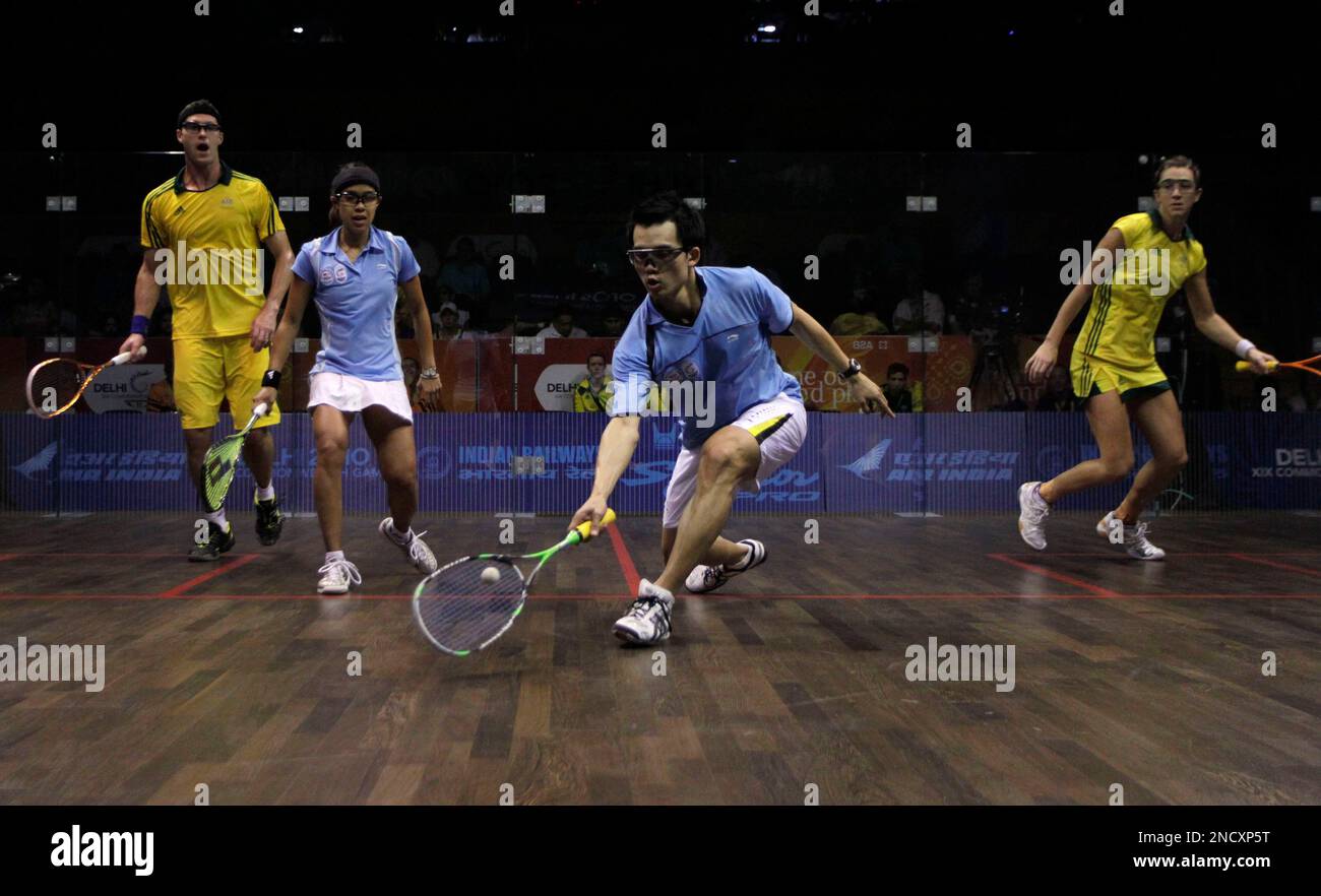 Malaysia's David Nicol, second right, and Ong Beng Hee play against ...
