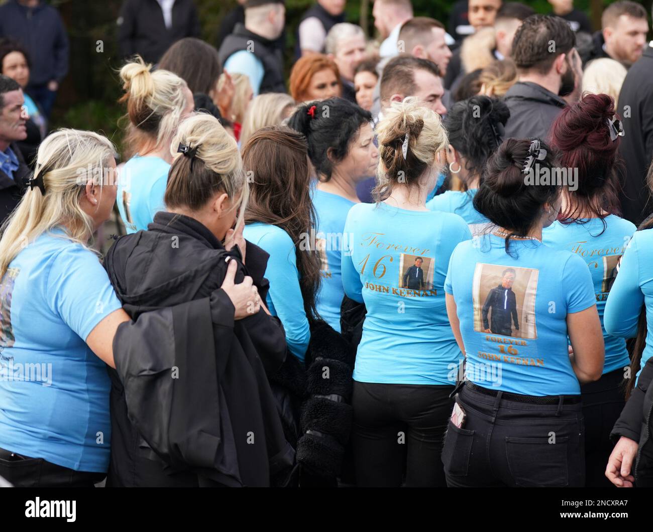 Mourners arrive for the funeral of John Keenan at the Church of the ...