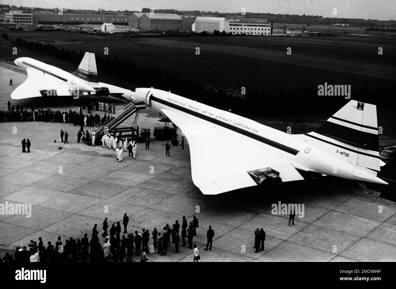 Concorde 001, right, and Concorde 002 are pictured together on the ...