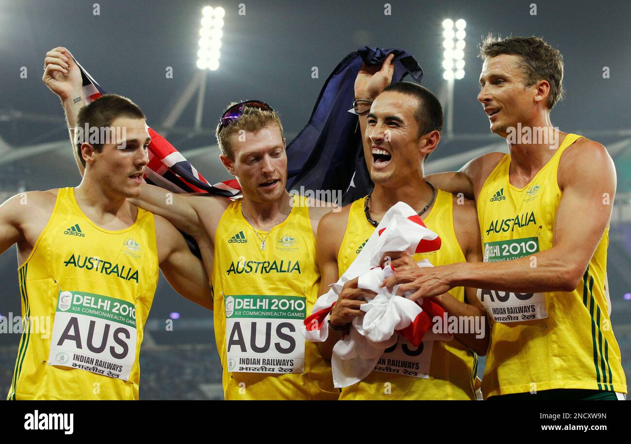 Australia's Sean Wroe, second from right, reacts after catching an ...