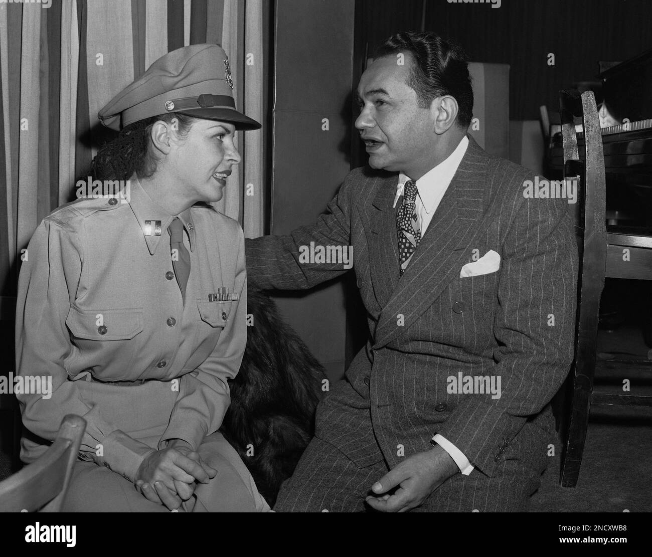 “Capt.” Martha Raye with Edward G. Robinson at the reception for the ...