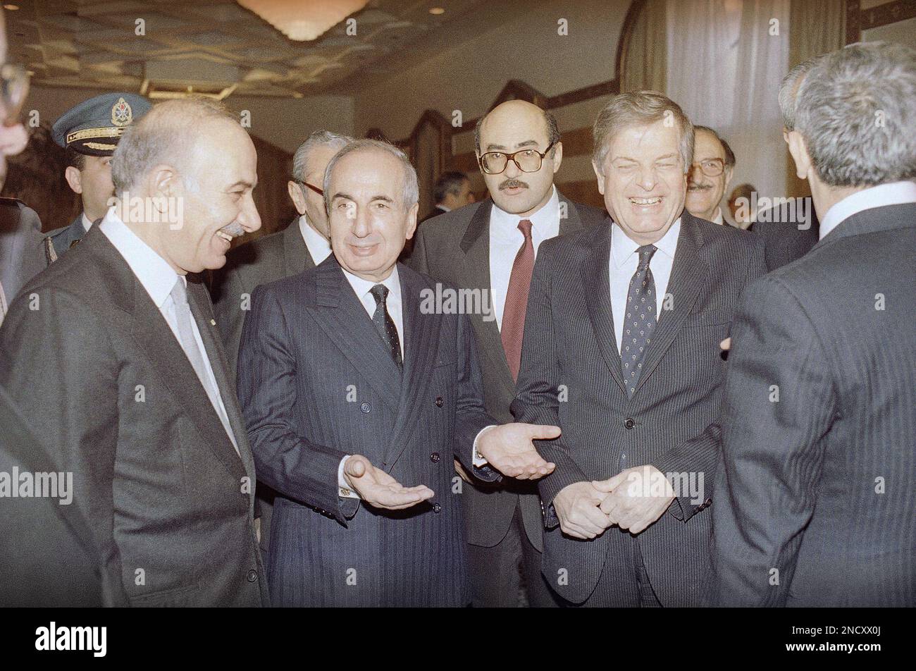 Rene Mouawad,Salim Hoss and Hussein Husseini during Independence Day in ...