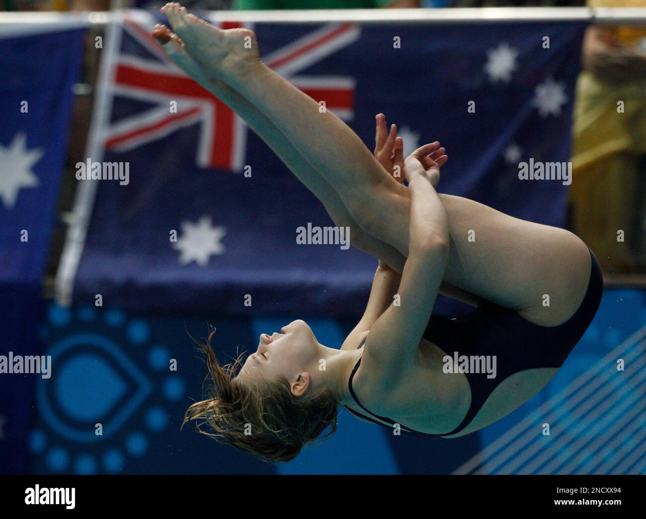 England's Alicia Blagg competes in the women's 1m springboard diving ...