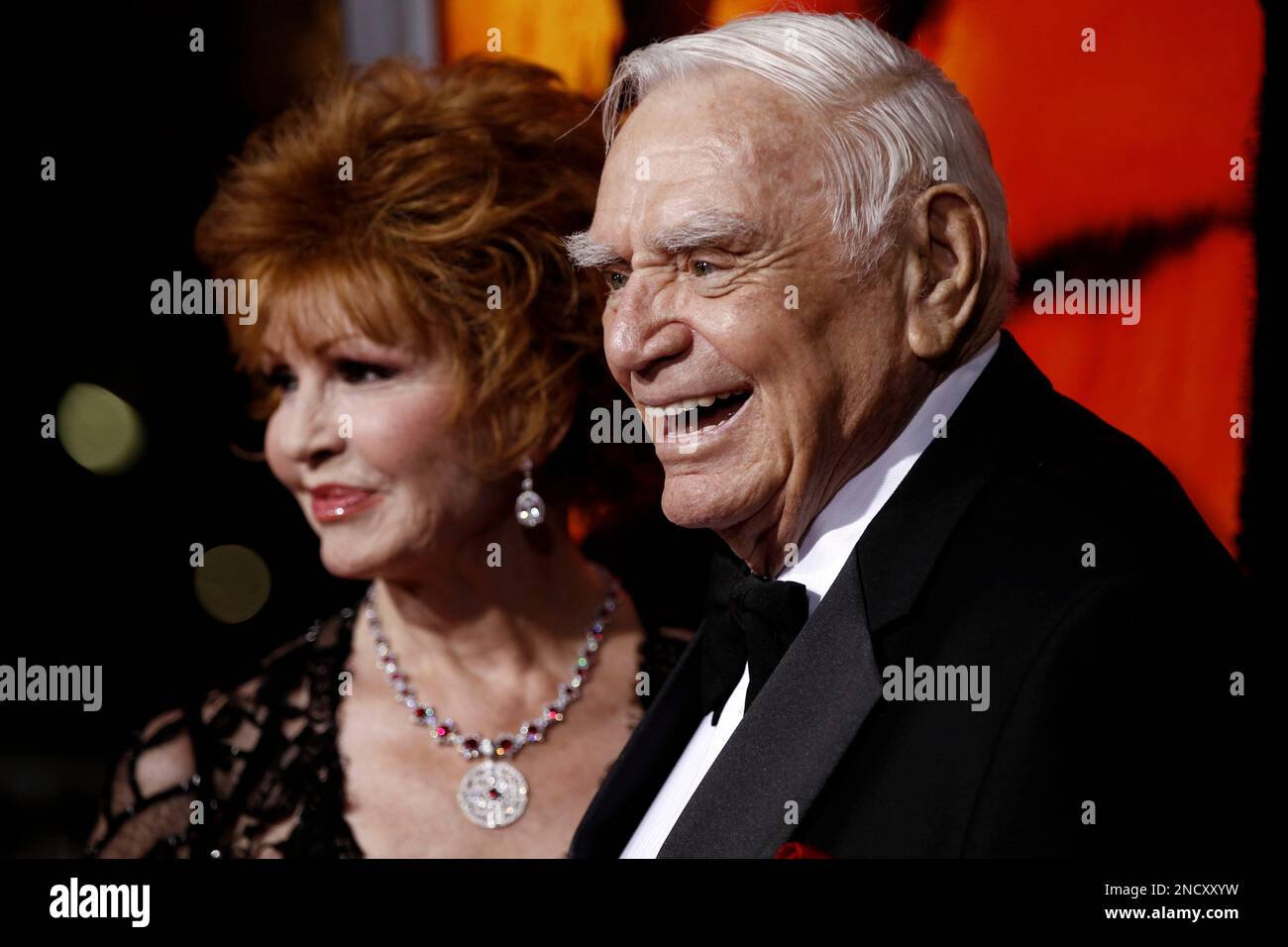 Cast member Ernest Borgnine, right, and his wife, Tova, arrive at a ...