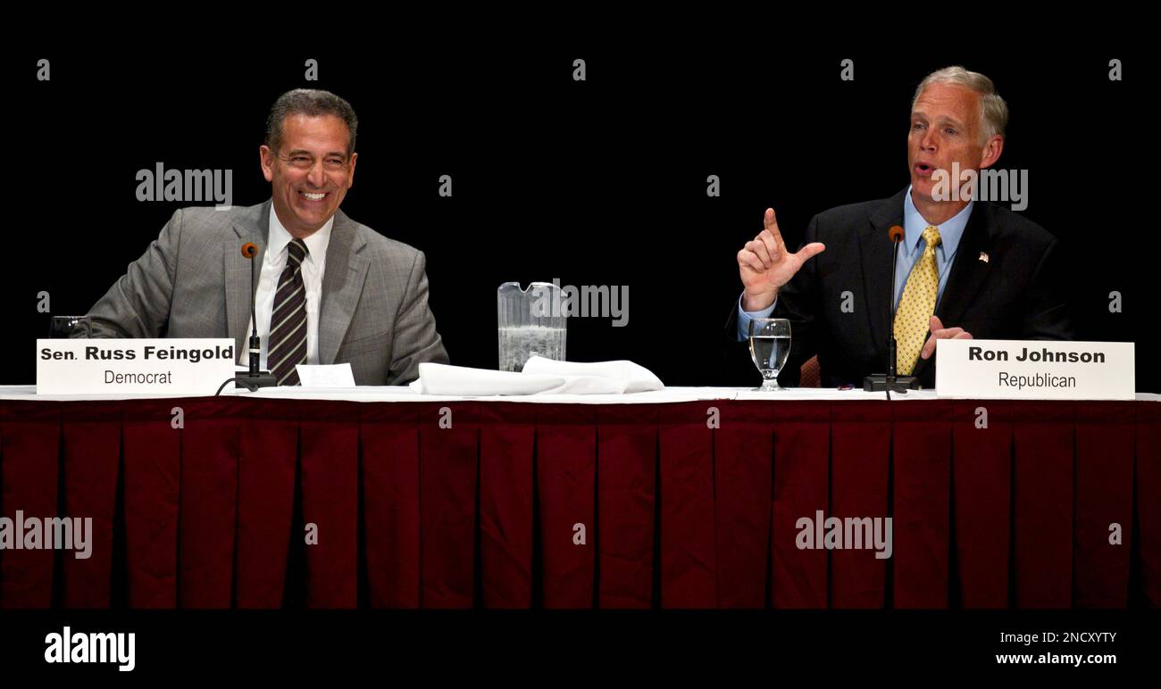 Wisconsin senatorial candidates Democrat Sen. Russ Feingold, left, and ...