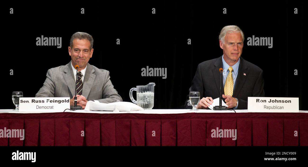 Wisconsin senatorial candidates Democrat Sen. Russ Feingold and ...