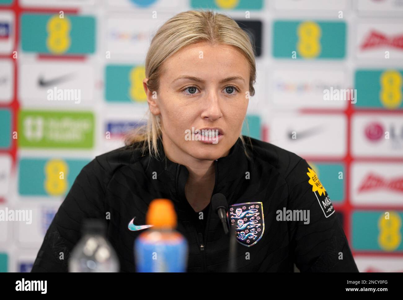 England captain Leah Williamson during a press conference at St. George ...
