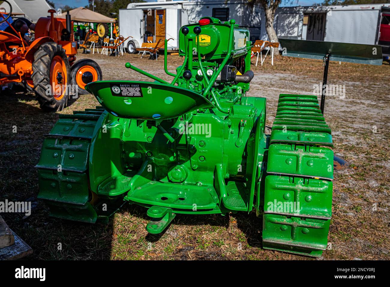 Fort Meade, FL - February 24, 2022: High perspective rear view of a ...