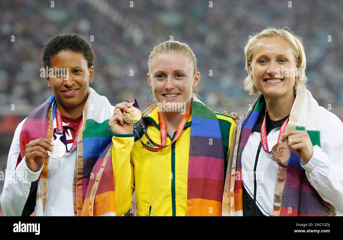 From left, Canada's Angela Whyte, Australia's Sally Pearson, and New ...