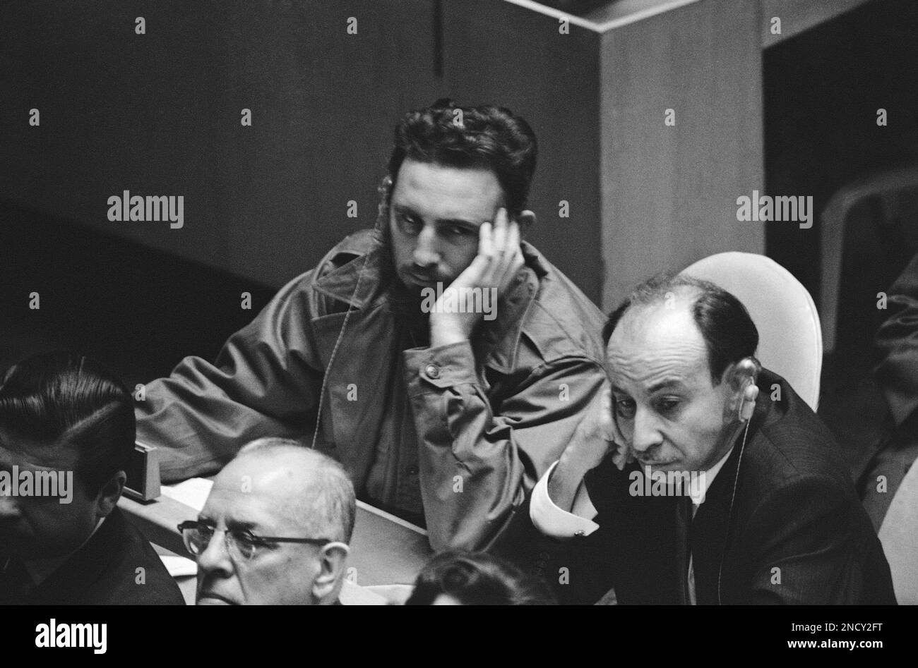 Cuban Premier Fidel Castro and his foreign minister Raul Roa, are shown ...