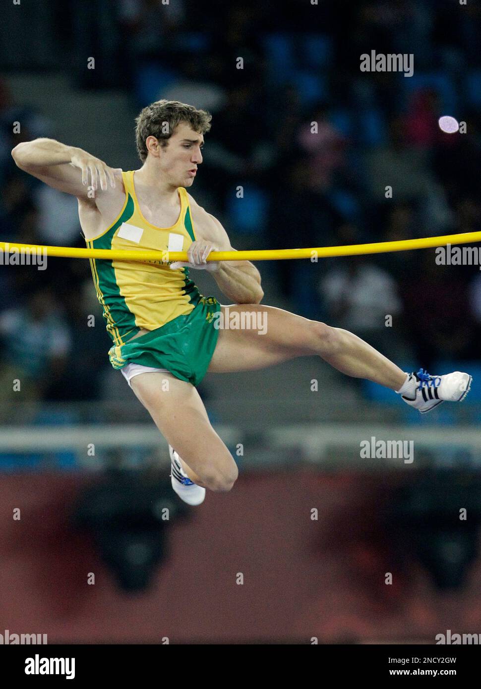 South Africa's Cheyne Rahme fails to clear the bar in the Men's Pole ...