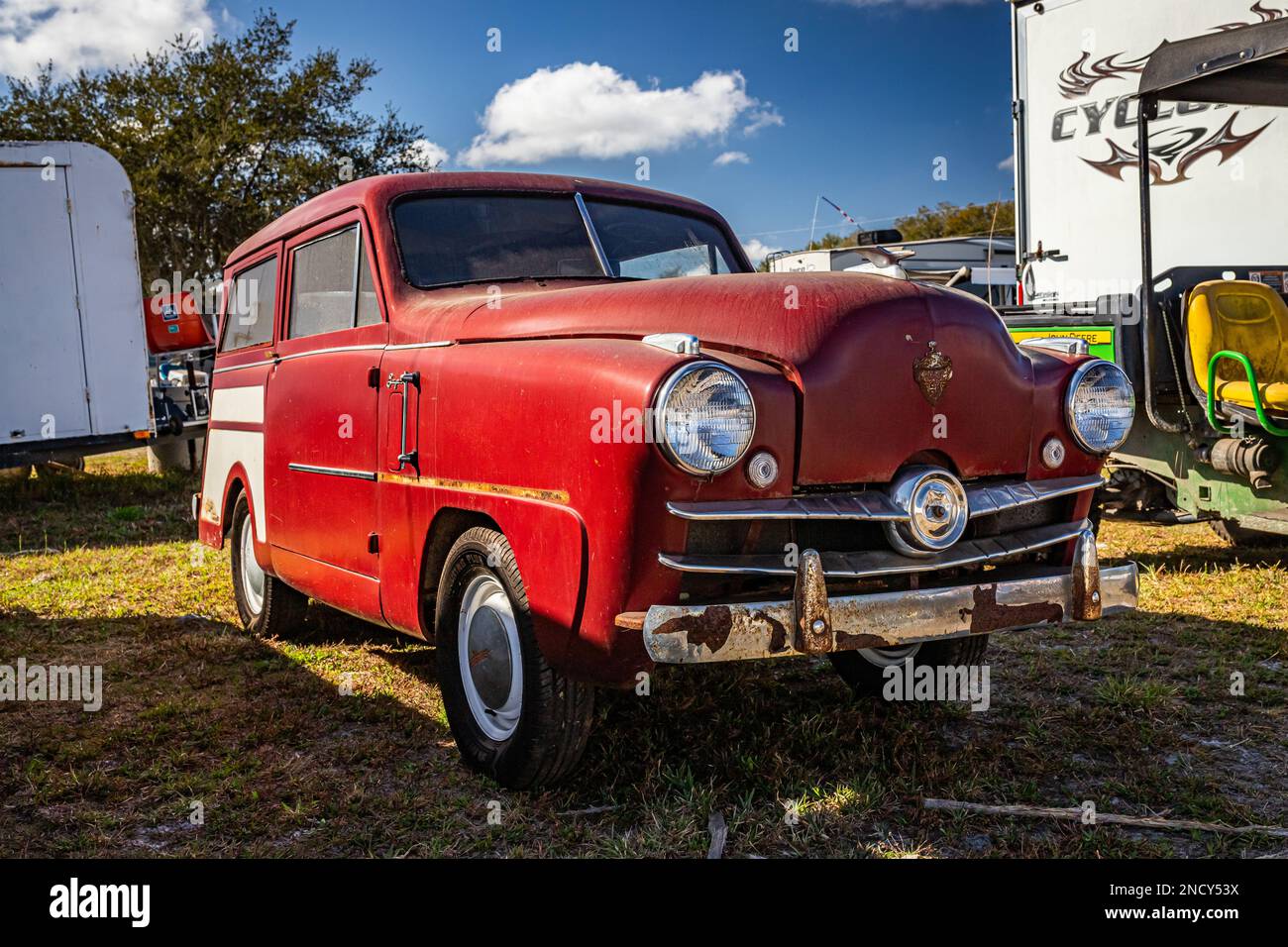 Fort Meade, FL - February 24, 2022: High perspective front corner view ...