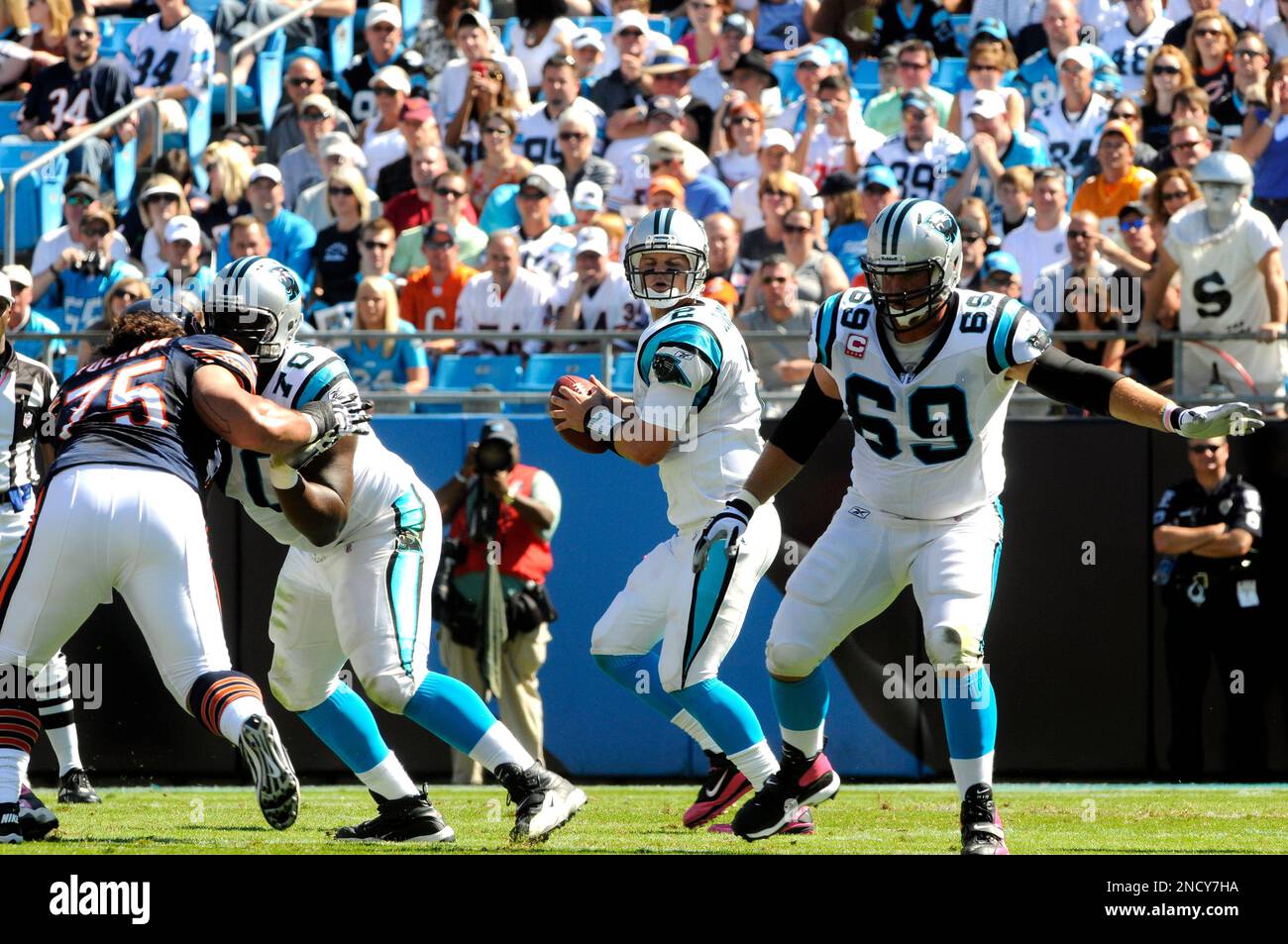 Carolina Panthers quarterback Jimmy Clausen (2) throws a pass duirng an ...