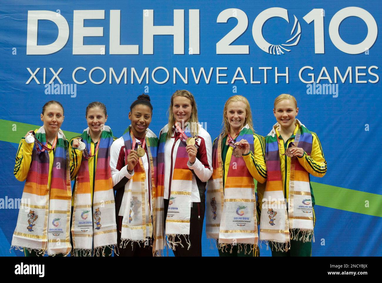 From left, Australia's Briony Cole and Sharleen Stratton, silver ...