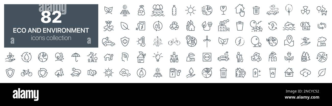 Eco and environment line icons collection. Vector illustration eps10 ...