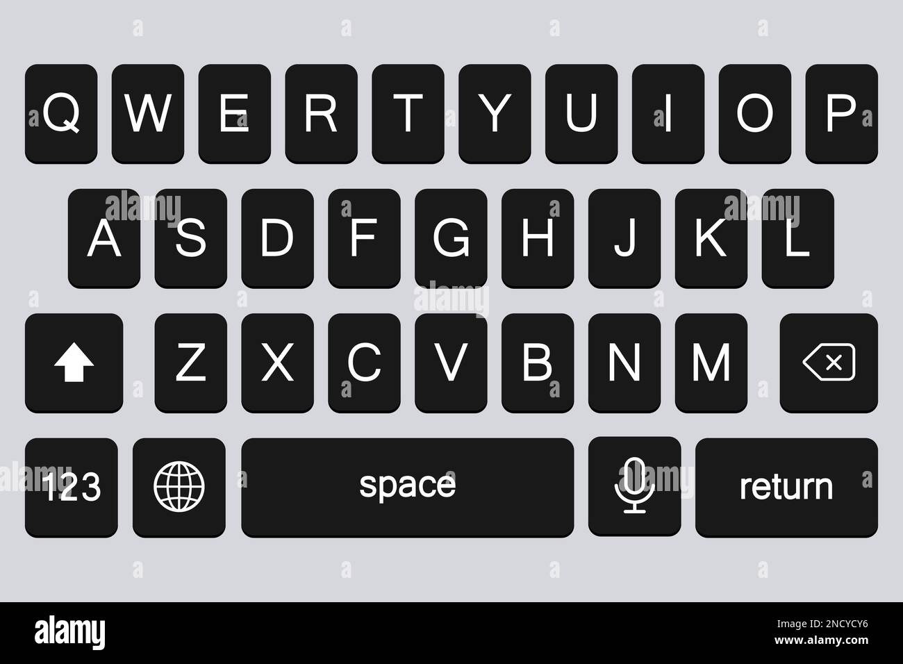 Keyboard for smartphone in black. Vector illustration Stock Vector ...