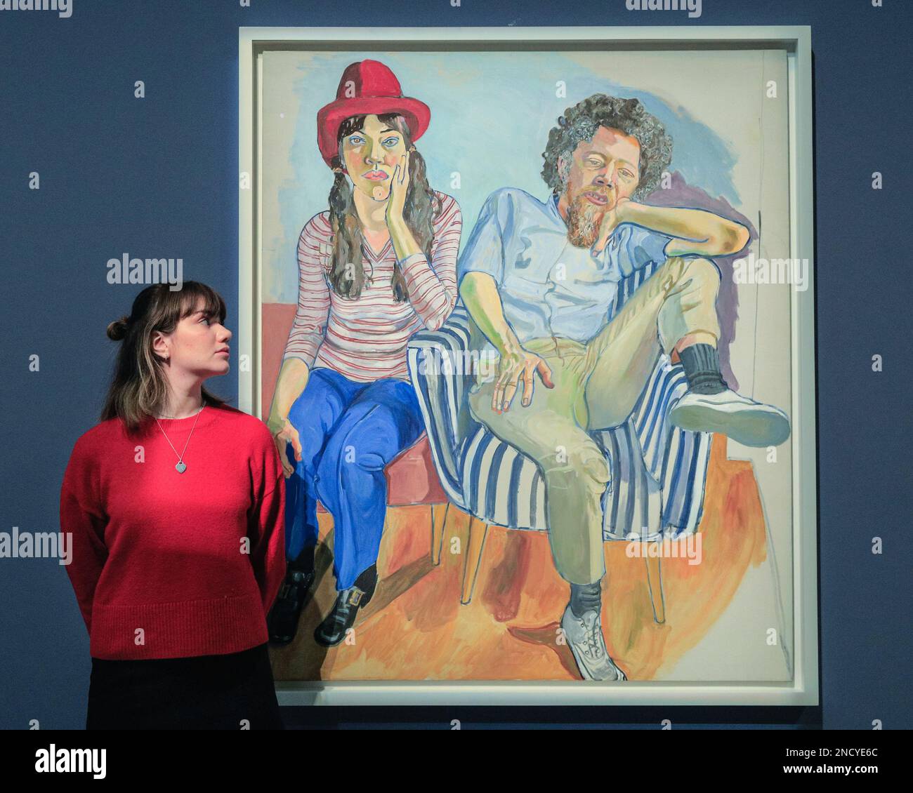 London, UK. 15th Feb, 2023. Staff with Alice Neel, Benny and Mary Ellen ...