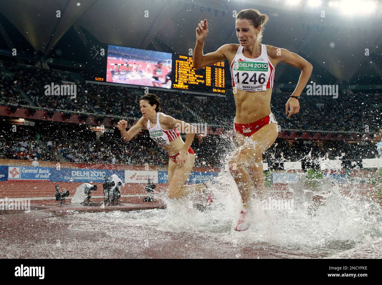 England's Tina Brown, right, and England's Helen Clitheroe, left ...