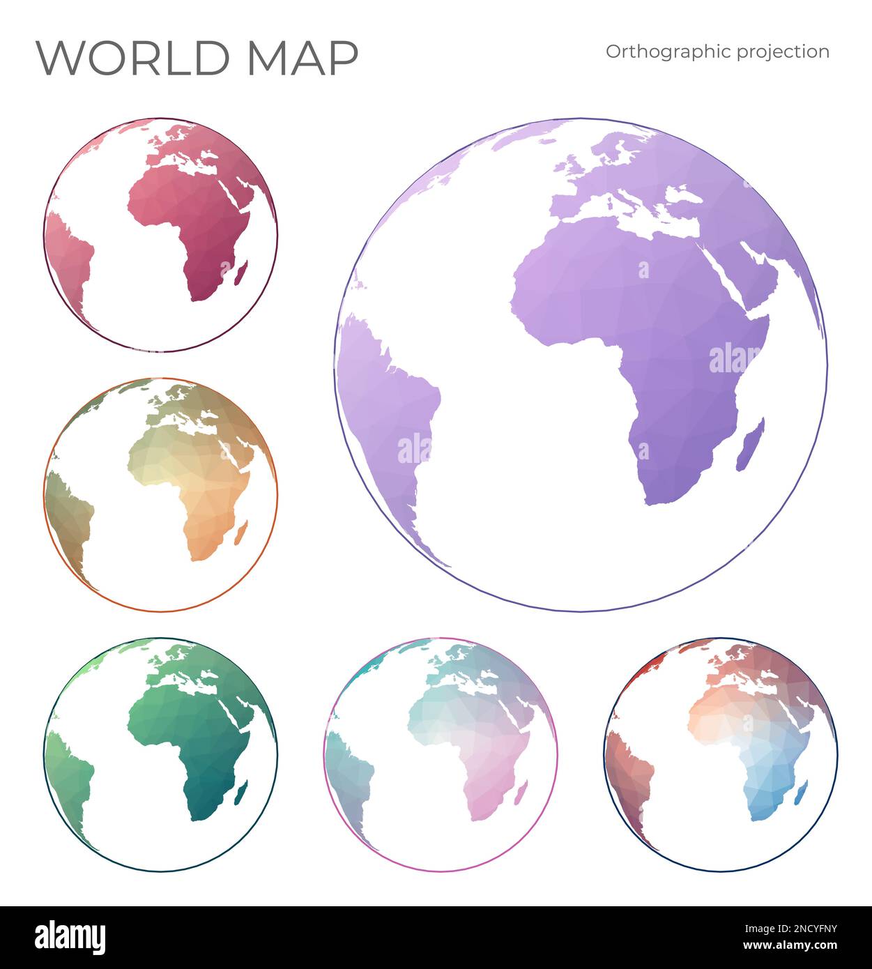 Low Poly World Map Set. Orthographic projection. Collection of the ... Low Poly World Map Set. Orthographic projection. Collection of the ...