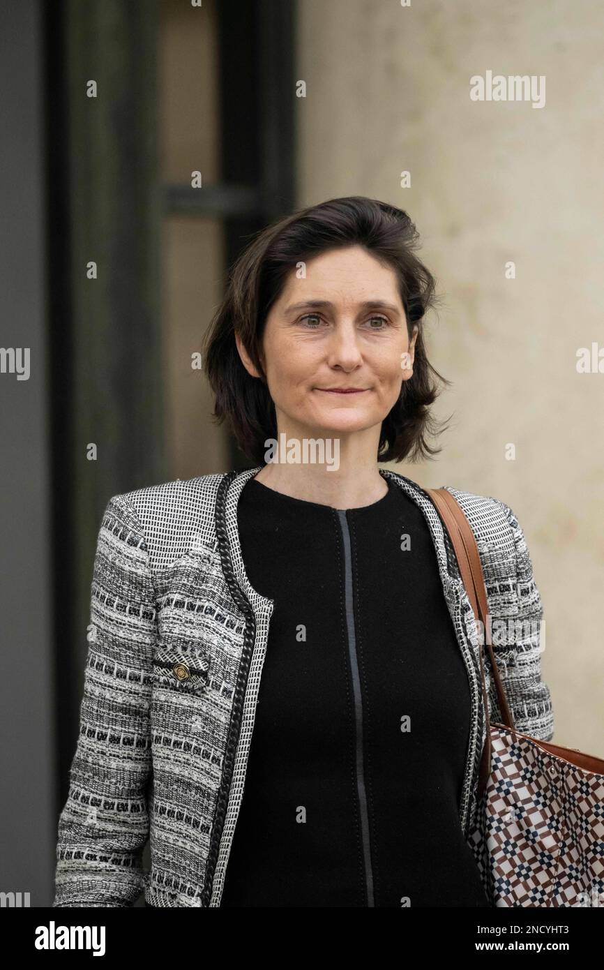 French Sport Minister Amelie Oudea Castera walks after taking part in ...