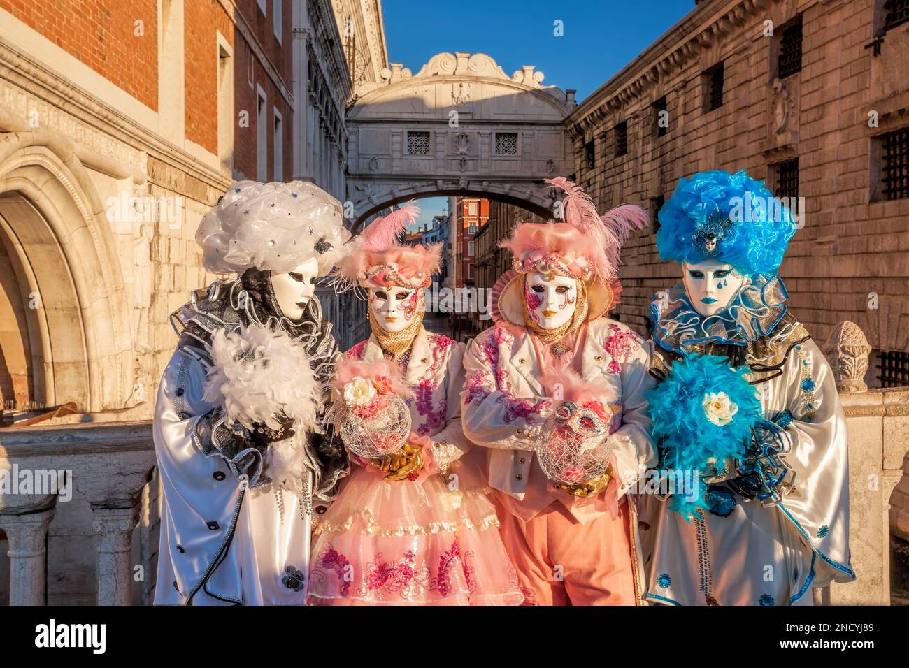 Colorful carnival masks at a traditional festival in Venice, Italy ...