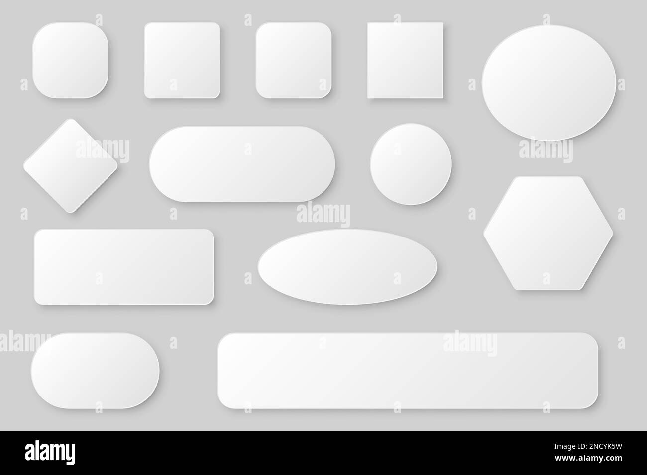 Blank web buttons template collection with shadow in gray Stock Vector ...