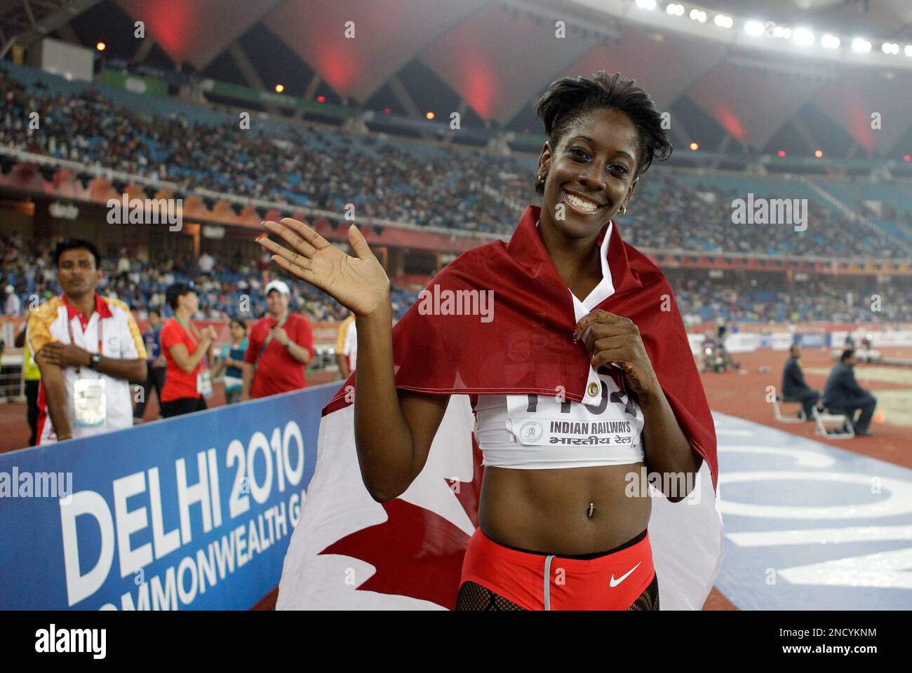 Canada's Tabia Charles poses for a photograph following the Women's ...