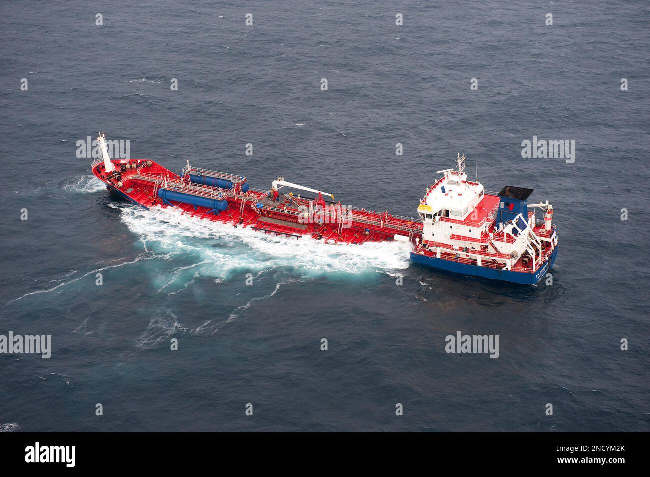 This image made available by the French Navy shows the YM Uranus cargo ship carrying 6,600 tons ...