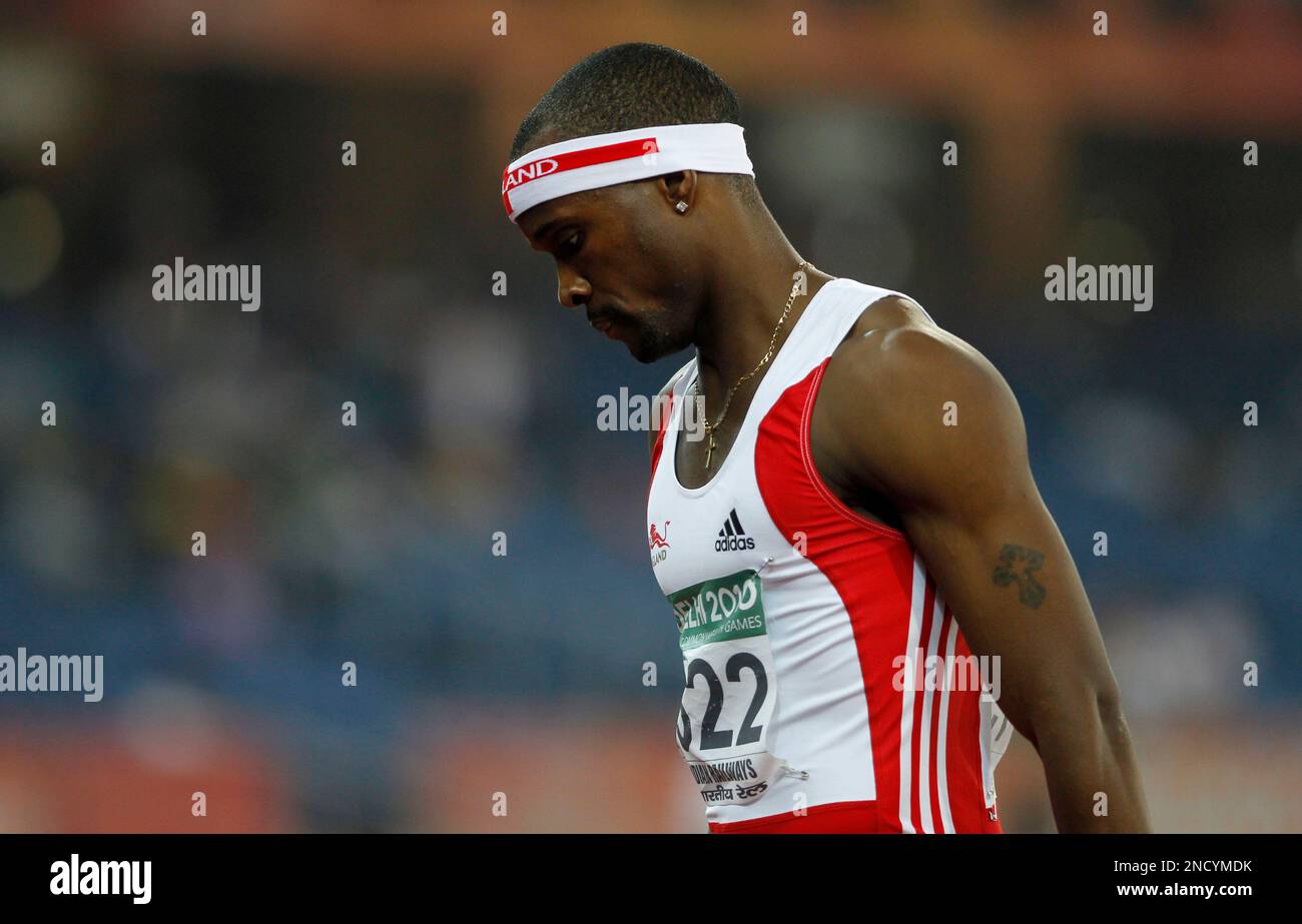 England's Conrad Williams is seen after competing in a Men's 400m semifinal during the ...