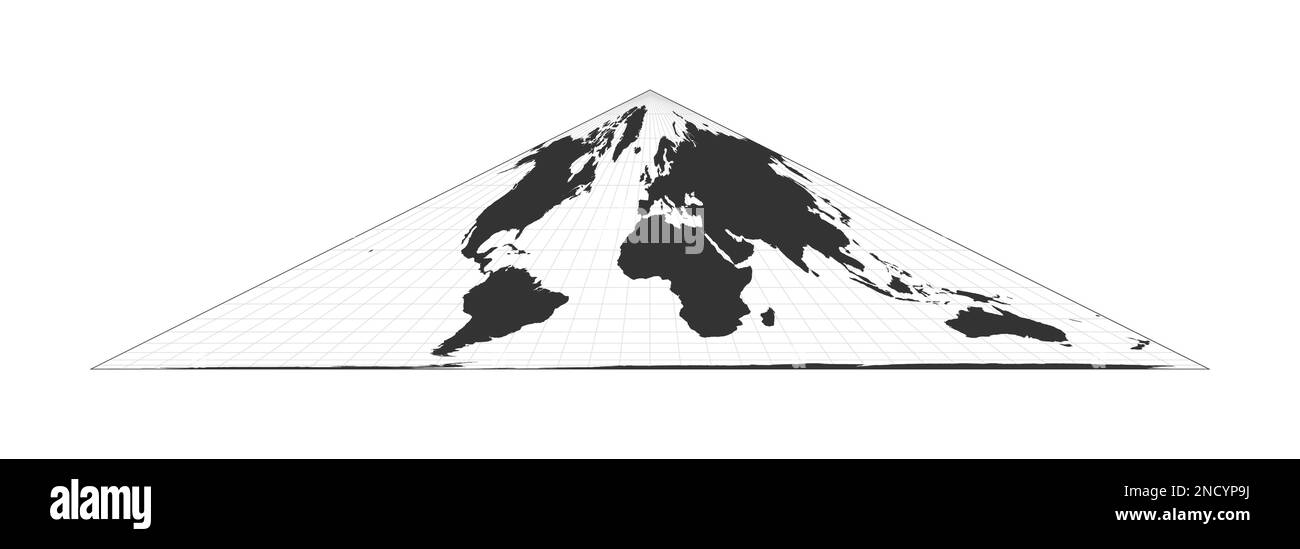 Map of the World. Collignon equal-area pseudocylindrical projection ...