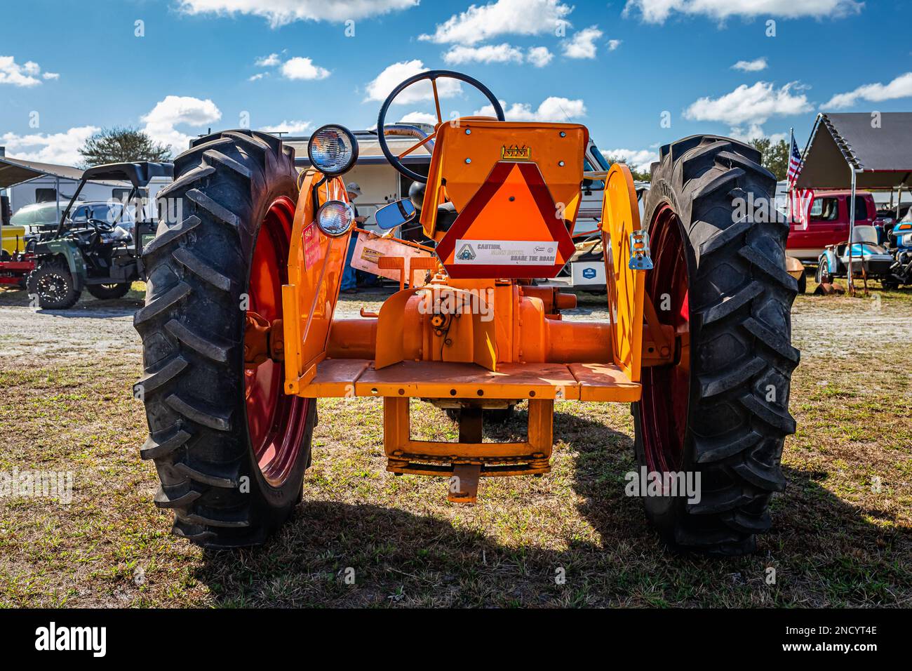 Fort Meade, FL - February 24, 2022: Low perspective rear view of a 1949 ...