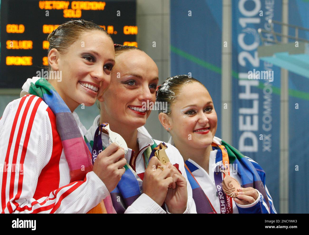 Canada's gold medalist Marie-Pier Boudreau-Gagnon, center, England's ...