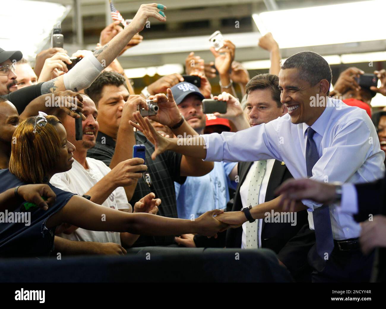 FILE - In this Aug. 5, 2010, file photo President Barack Obama greets ...