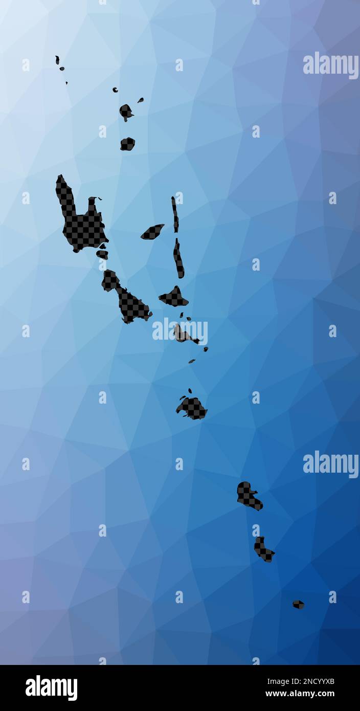 Vanuatu geometric map. Stencil shape of Vanuatu in low poly style ...