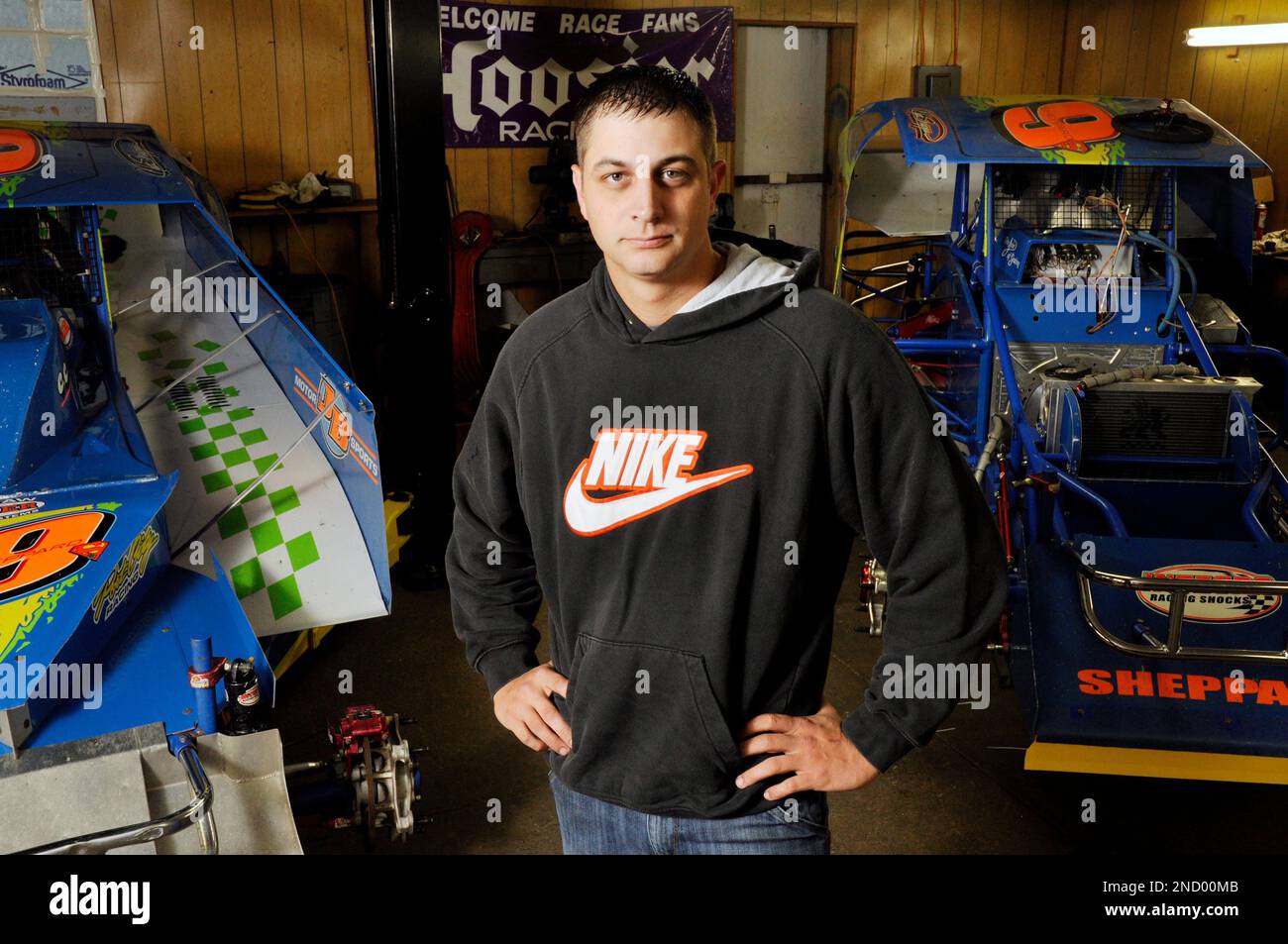 In this photo taken Friday, Oct. 1, 2010, race car driver Matt Sheppard ...