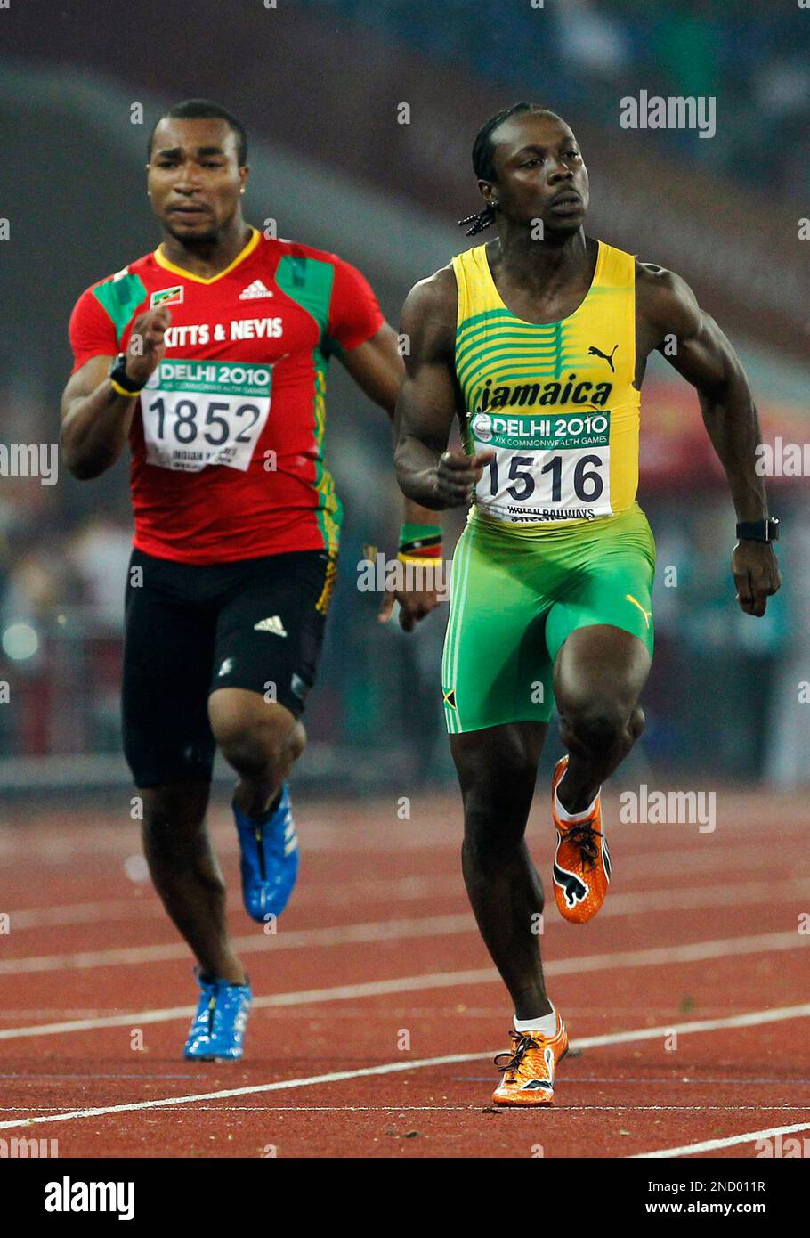 Jamaica's Lerone Clarke, right, and Saint Kitts and Nevis' Brijesh ...