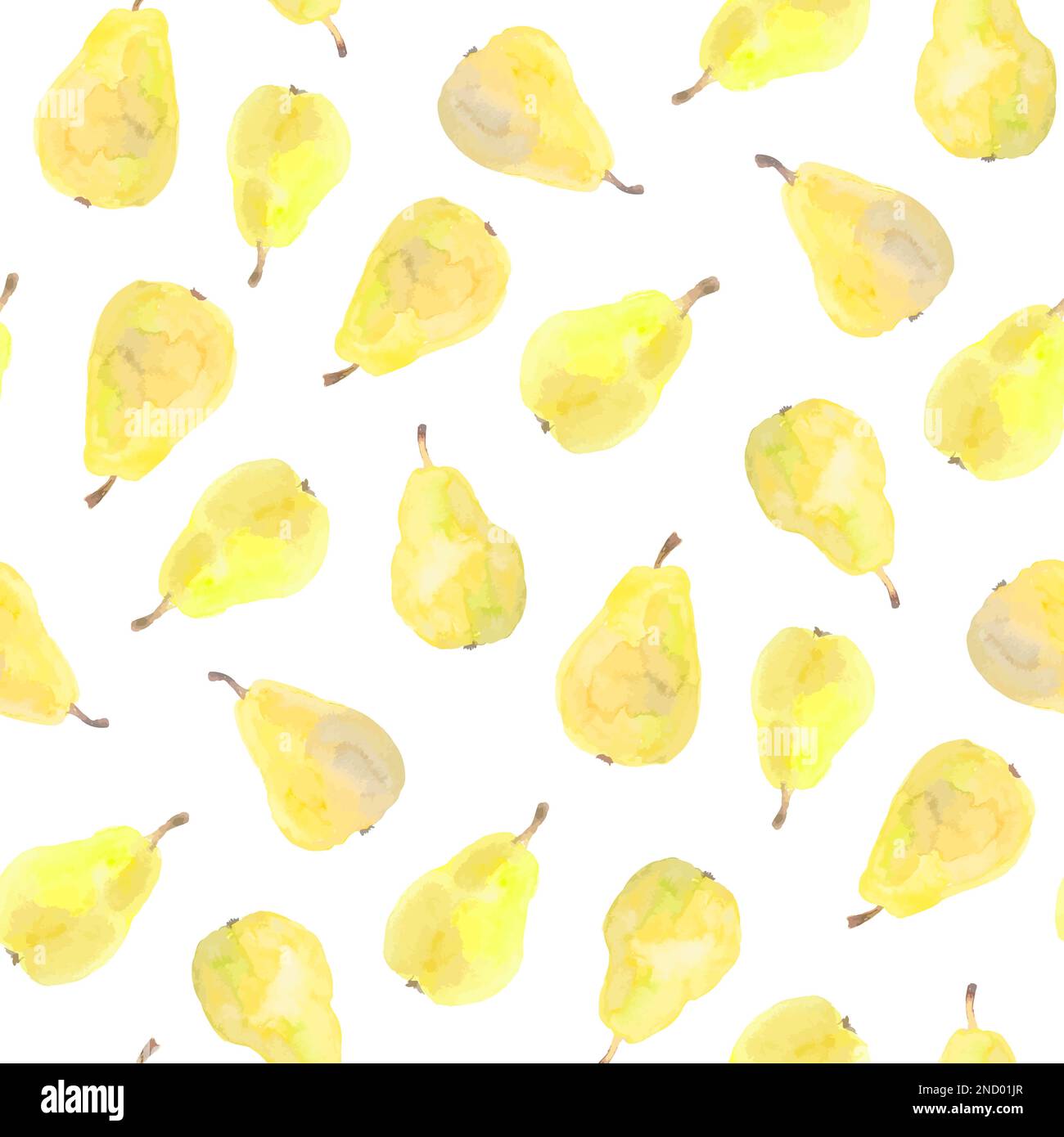 Seamless pattern with yellow vector pears. Ripe juicy fruits ...