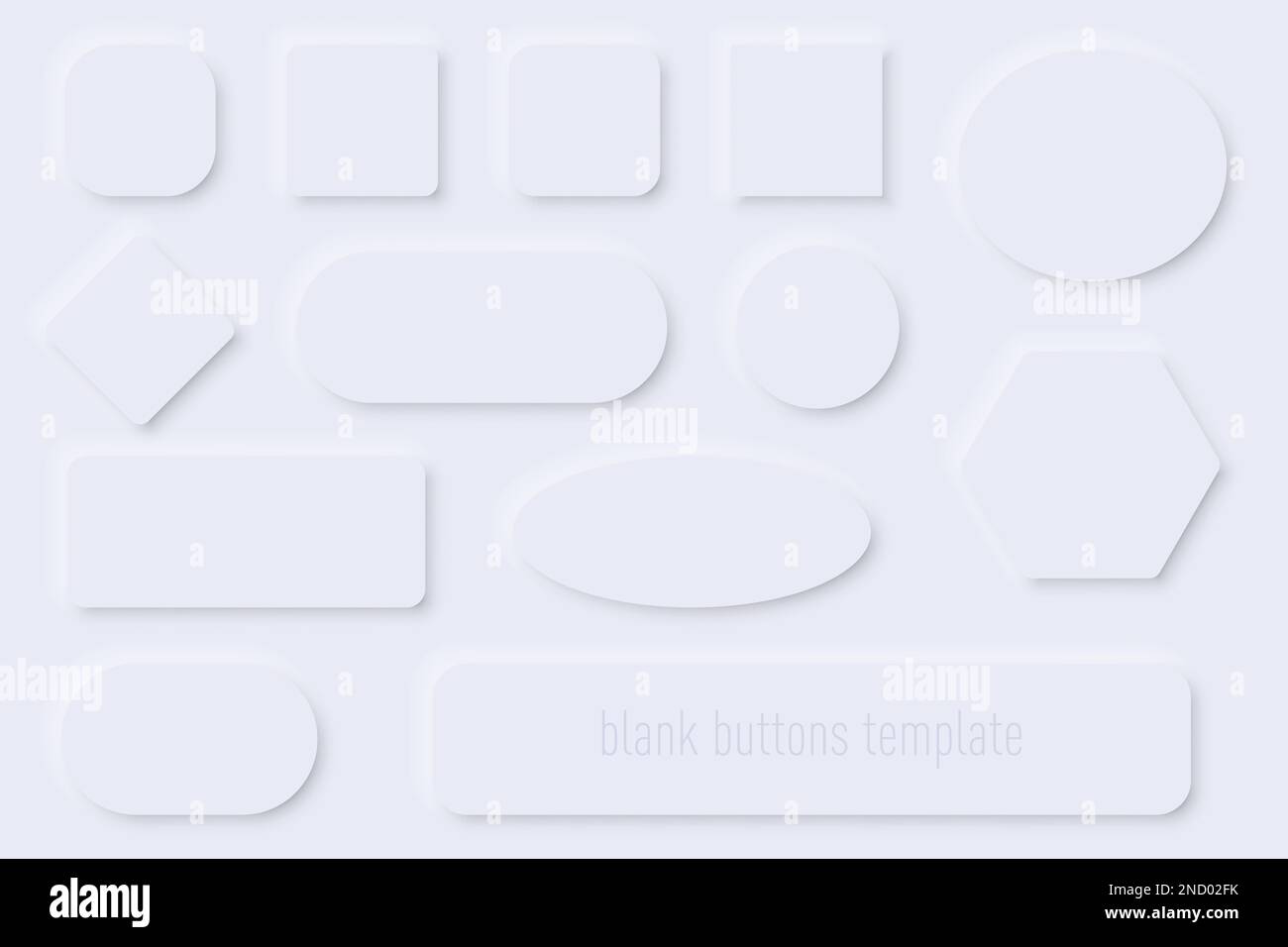 Blank web buttons template collection with shadow in gray Stock Vector ...