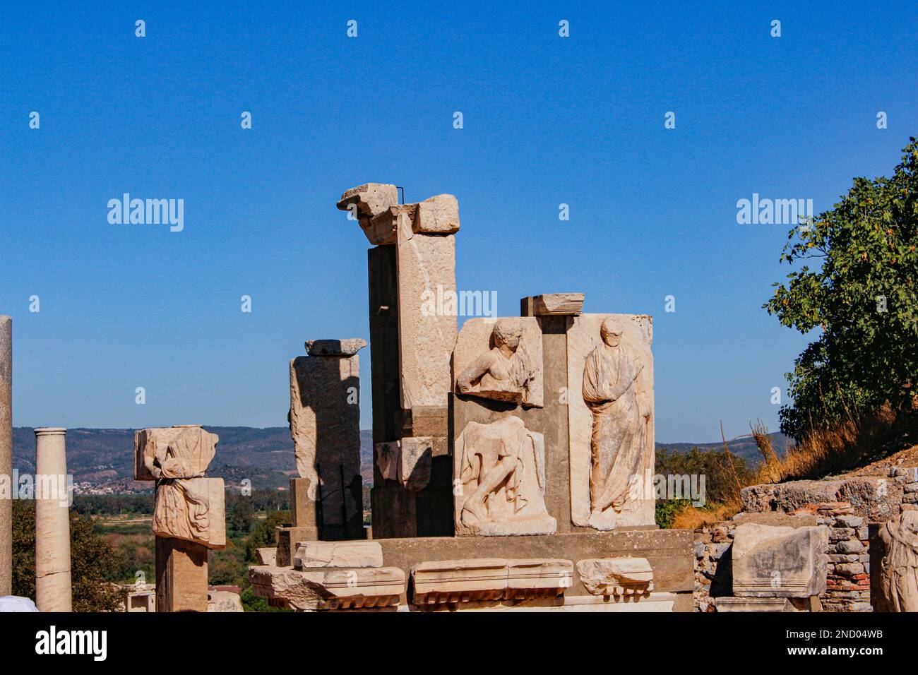 Ancient city Ephesus (Efes) in Turkey. Ancient architectural structures ...