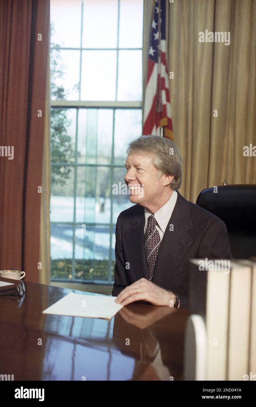President Jimmy Carter in the Oval Office of the White House in ...