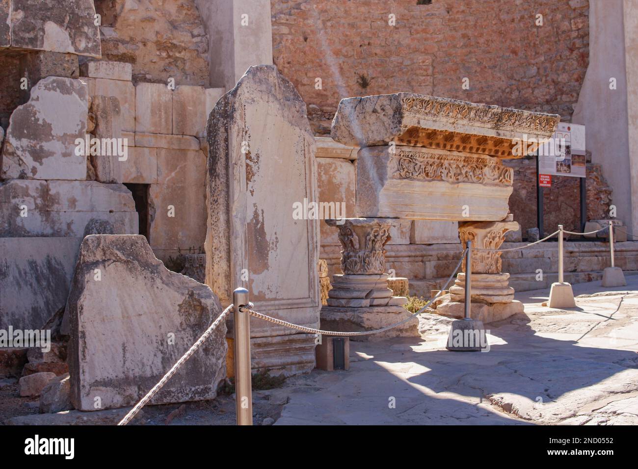 Ancient city Ephesus (Efes) in Turkey. Ancient architectural structures ...