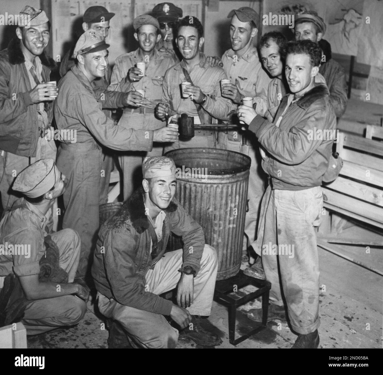Crew members of the B-29 superfortresses which participated in first ...