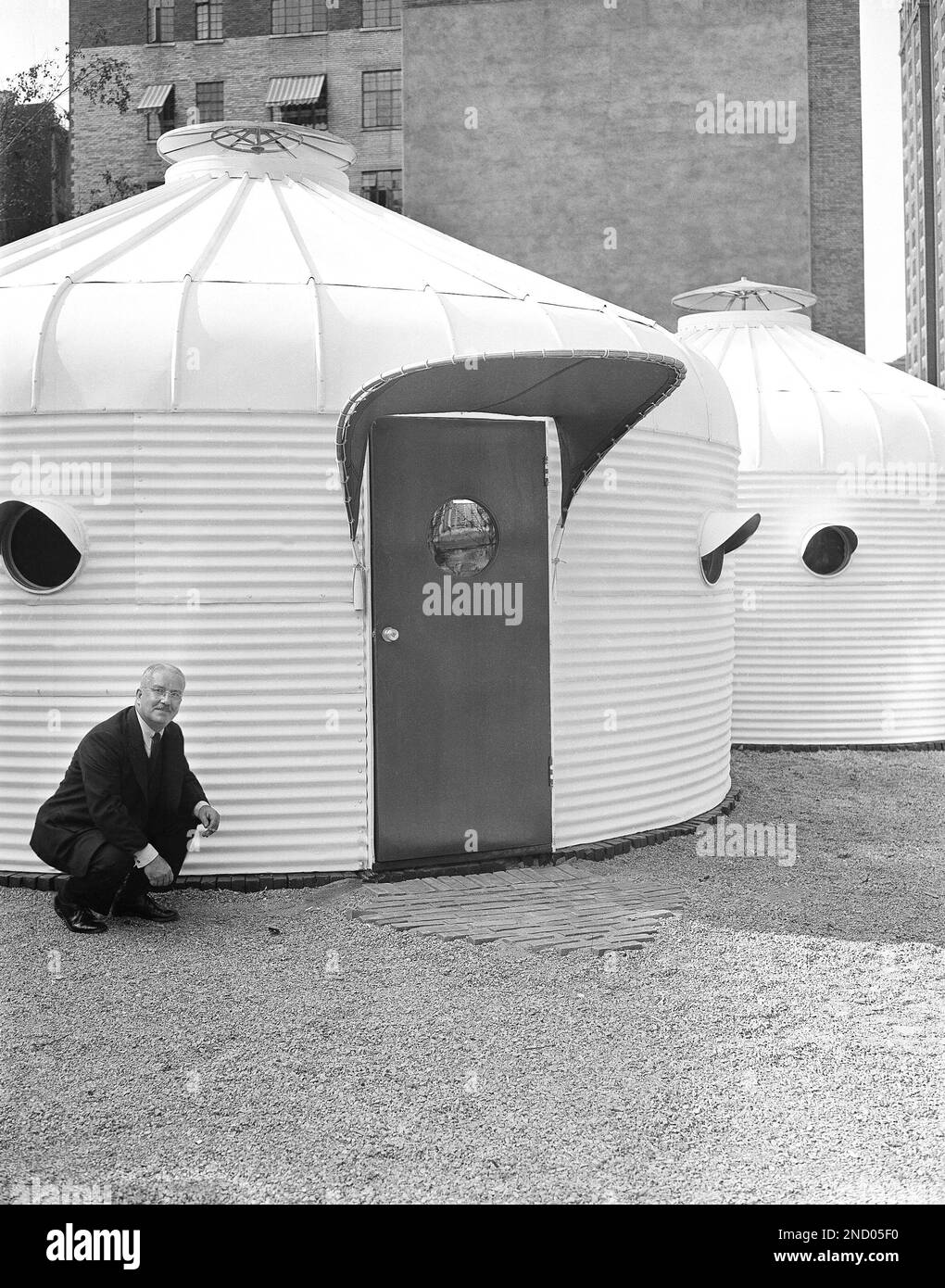 Siamese cylinders of corrugated steel -- suggested for defense housing ...