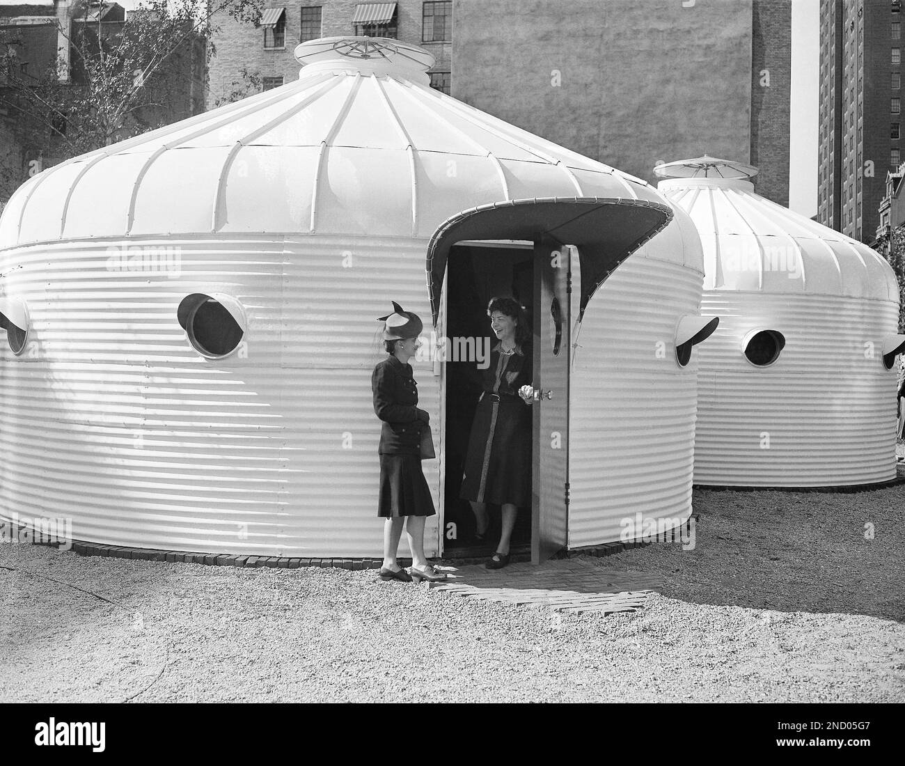 Siamese cylinders of corrugated steel -- suggested for defense housing ...