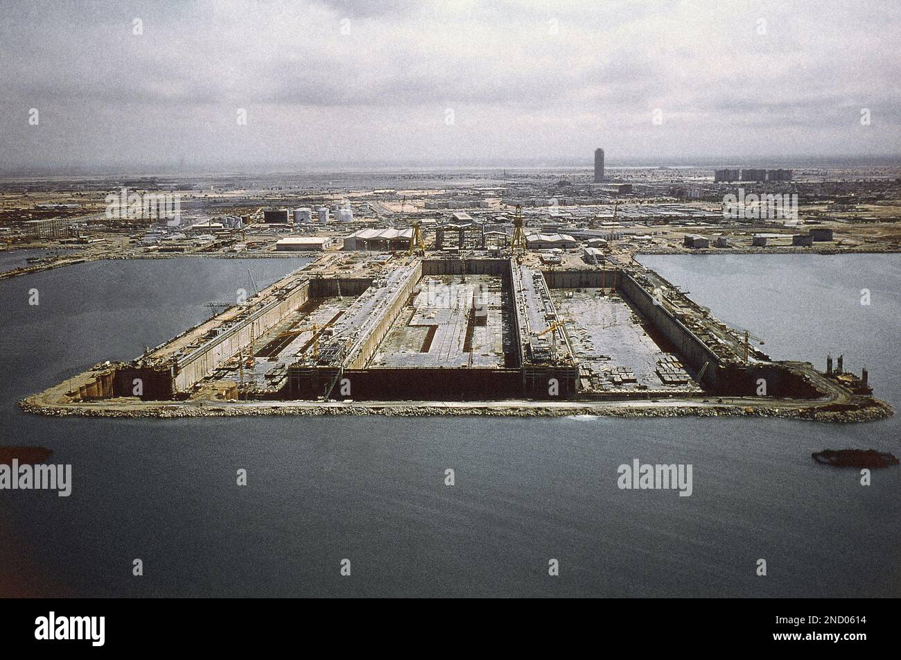 A view of part of the £162 million dry dock and ship repair facility ...