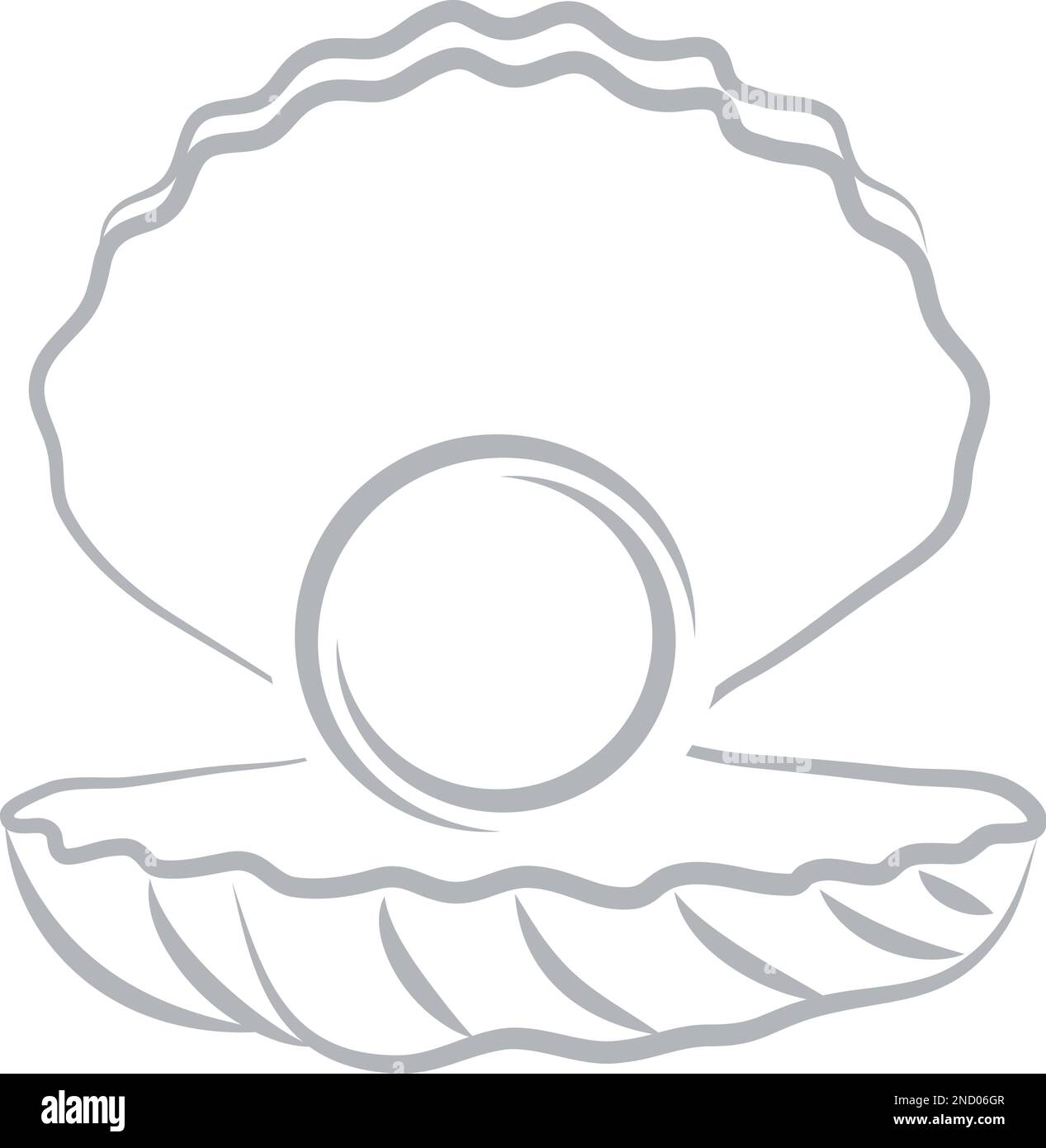 Open Shell with Pearls Logo, Shell, Logo, Icon, Background Stock Vector ...