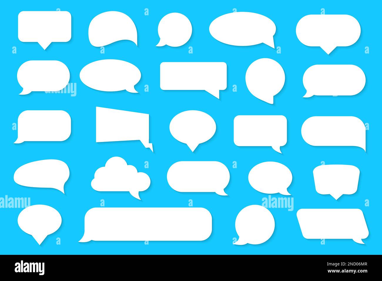 Blank speech bubbles banner with shadow on a blue background Stock ...