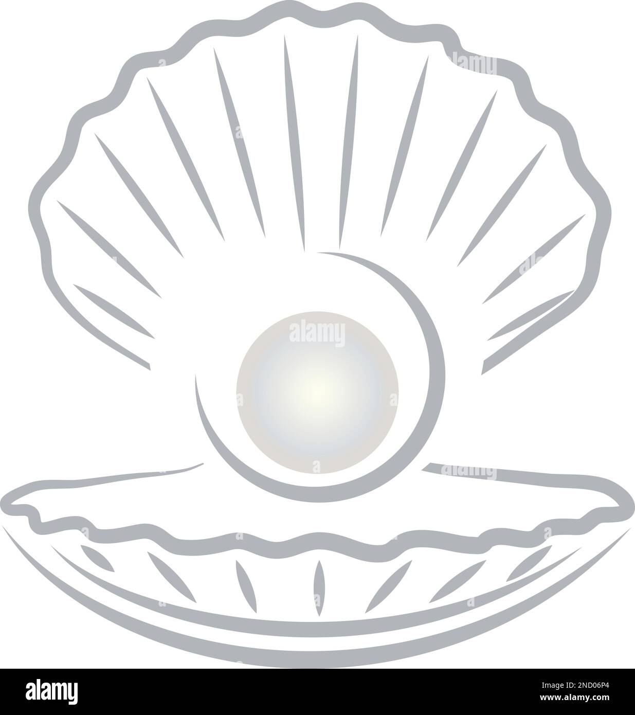 Open Shell with Pearls Logo, Shell, Logo, Icon, Background Stock Vector ...